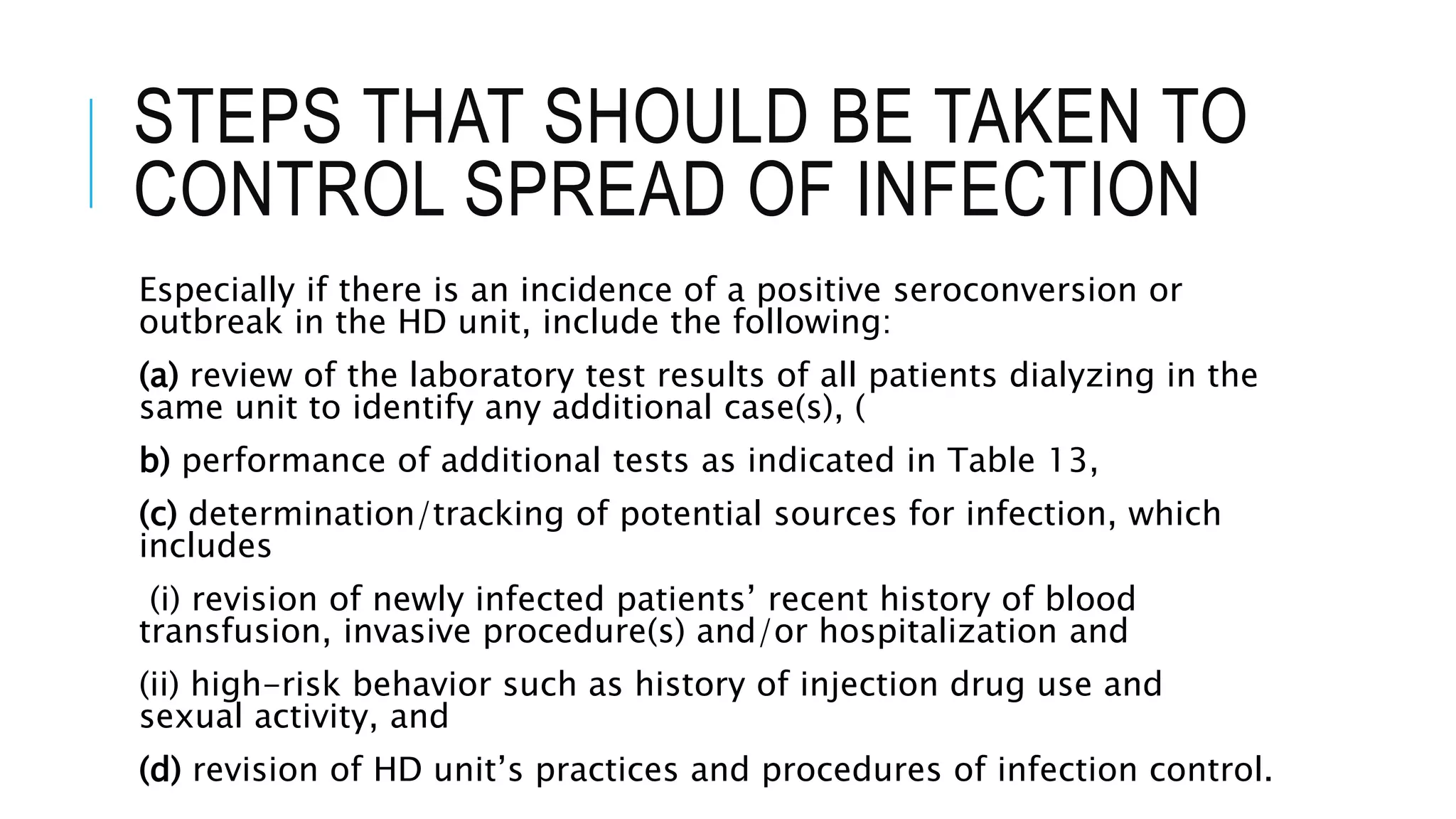 Infection Prevention in Hemodialysis unit | PPTX