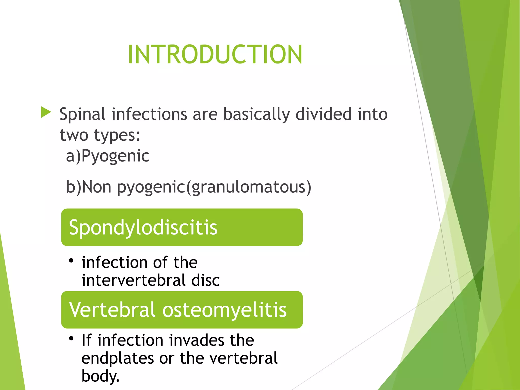 Infections of spine : Pyogenic and tuberculosis | PPT