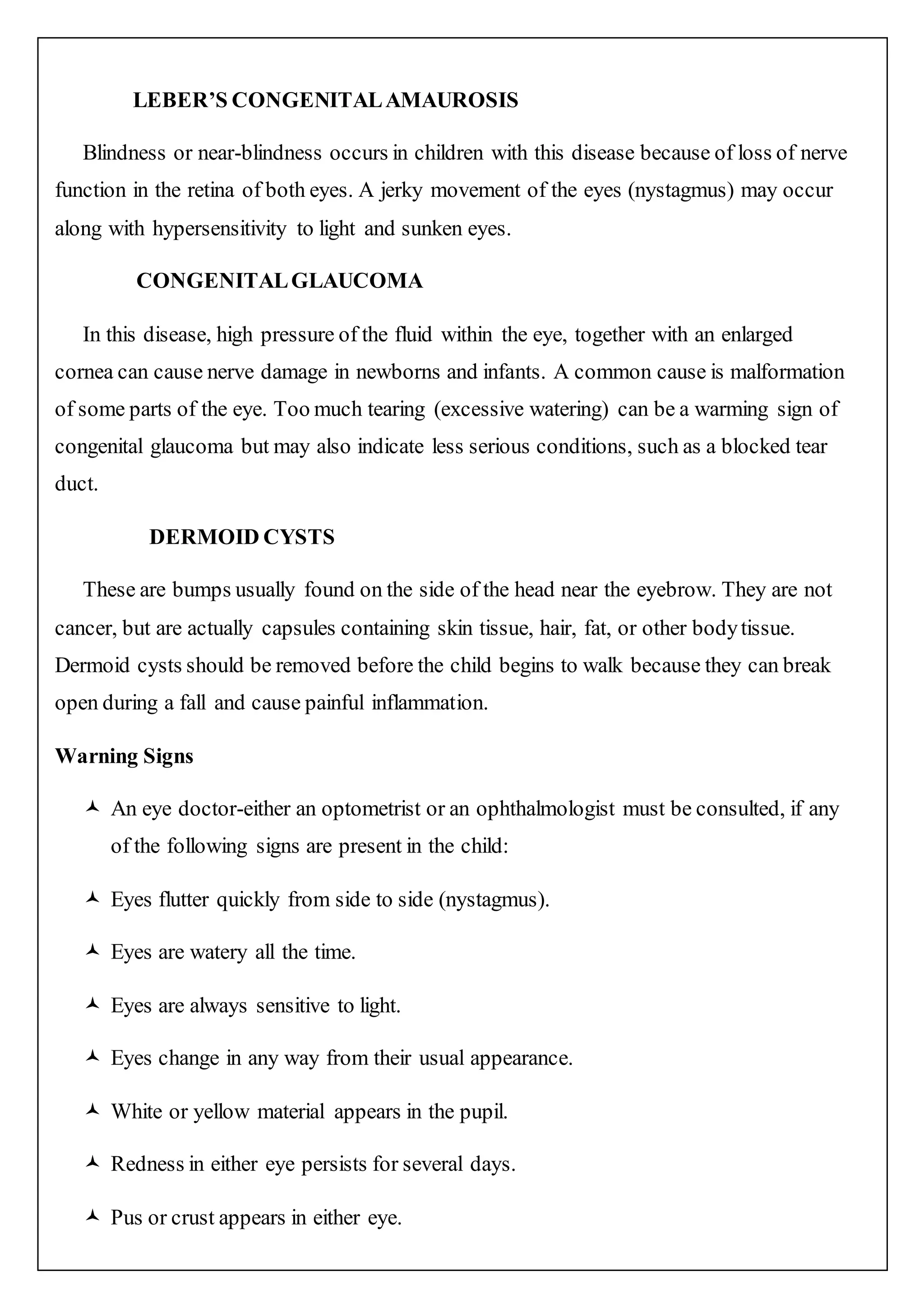 Infectious and inflammatory conditions of eyes | DOCX