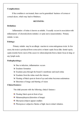 Infectious and inflammatory conditions of eyes | DOCX