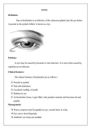 Infectious and inflammatory conditions of eyes | DOCX