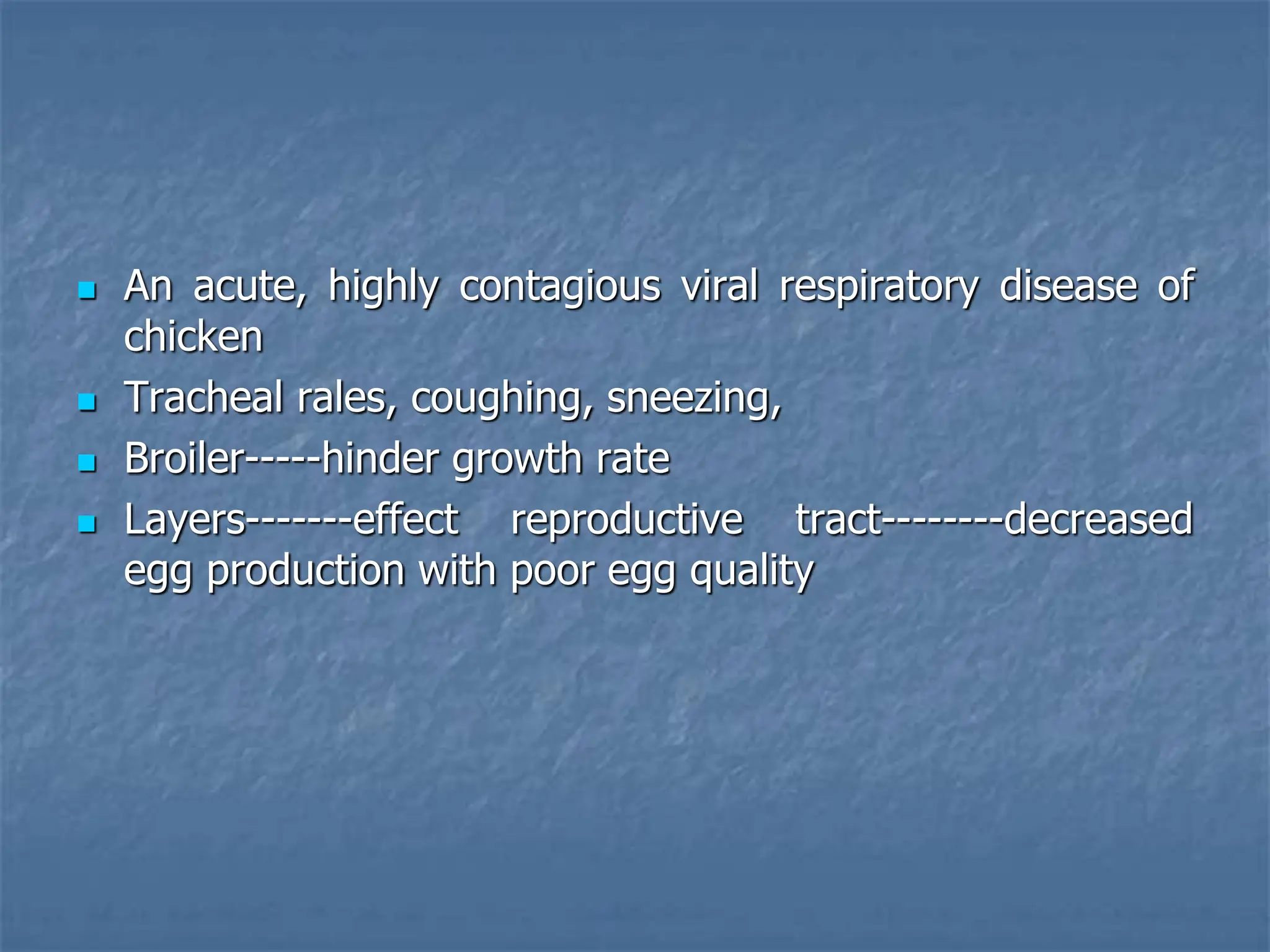 Infectious bronchitis IB, Etiology, Econonimical Impact | PPT