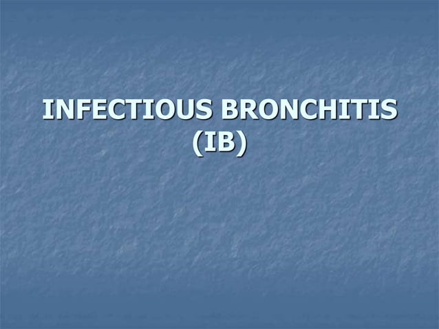 Infectious bronchitis IB, Etiology, Econonimical Impact | PPT
