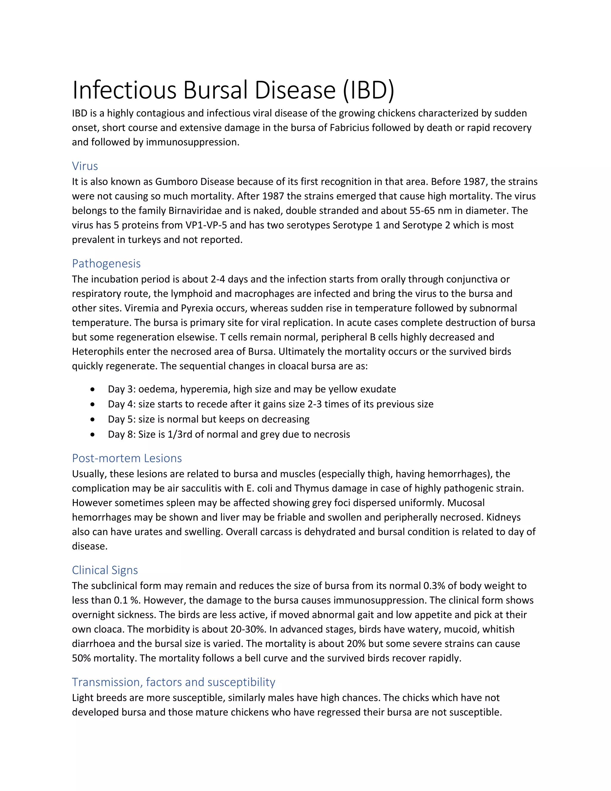Infectious bursal disease | PDF