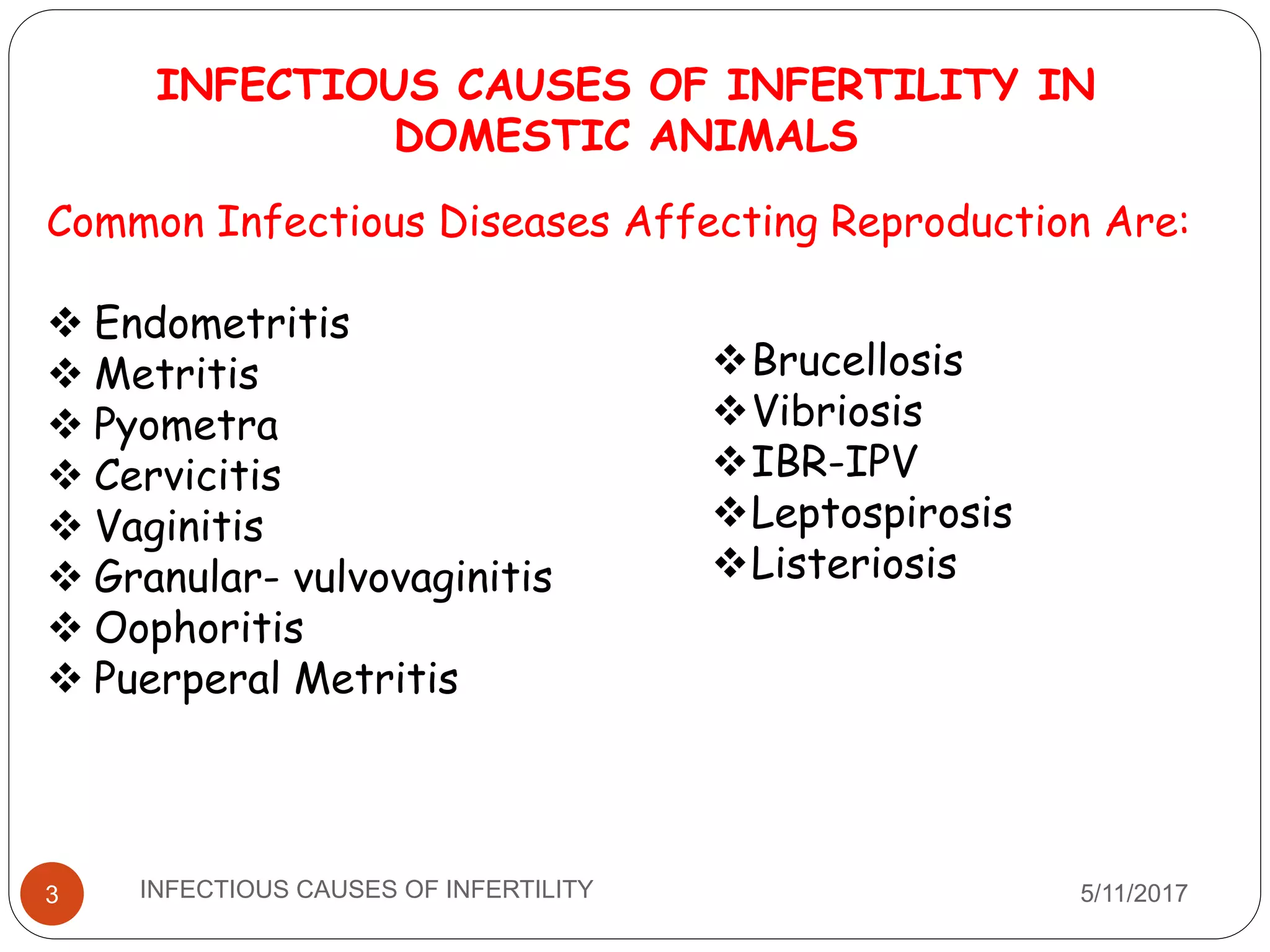 Infectious causes of infertility | PPTX