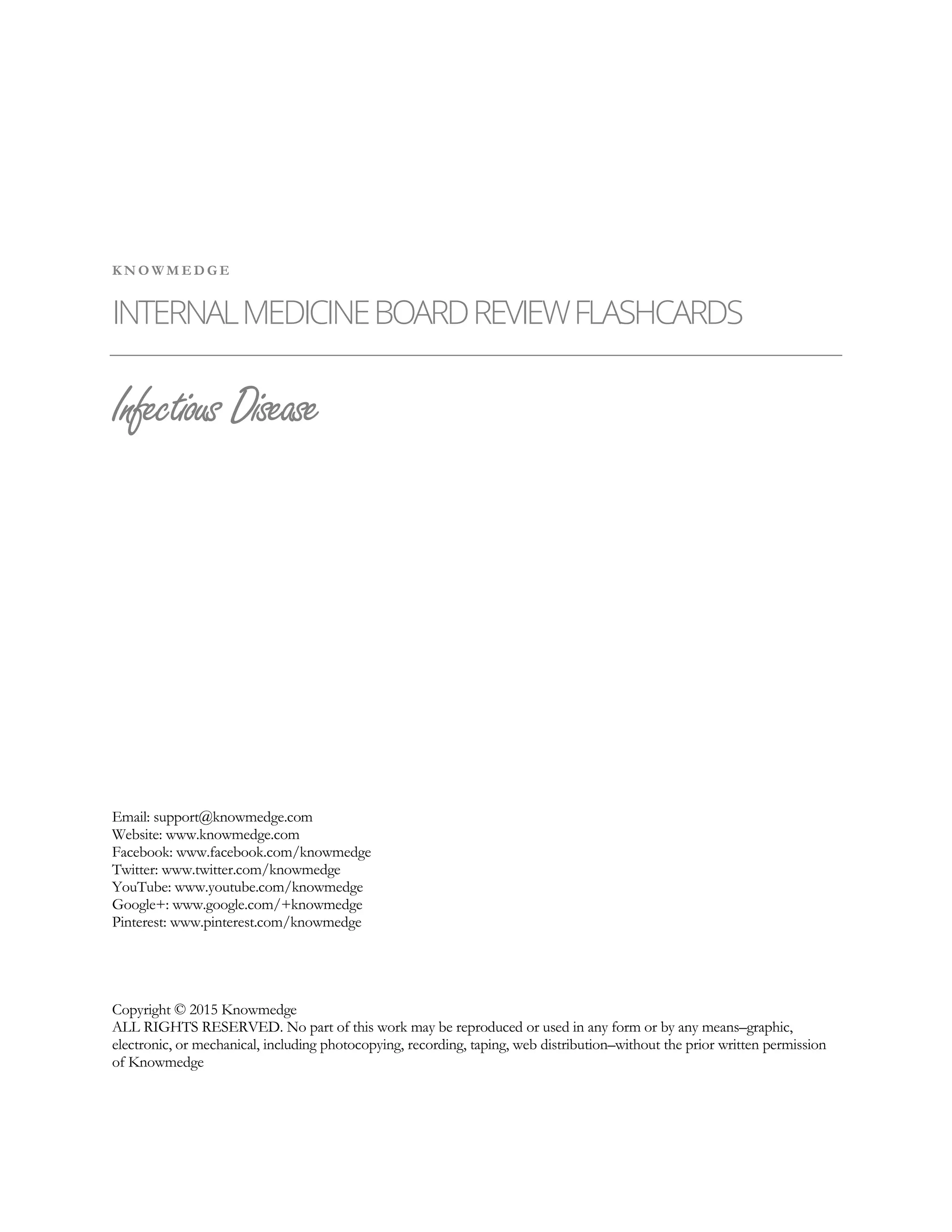 Internal Medicine Board Review - Infectious Disease Flashcards - by ...