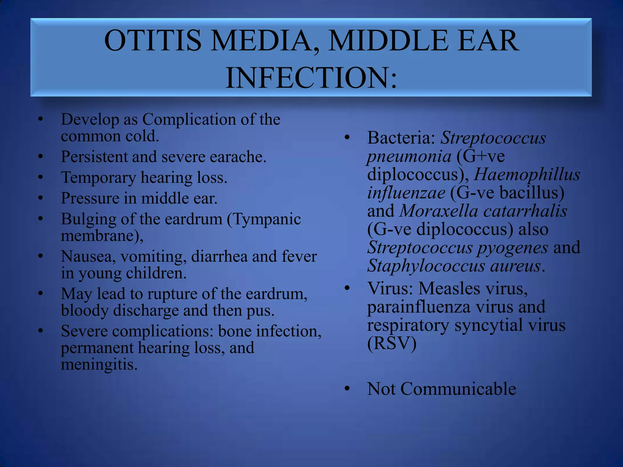 Infectious diseases of the ears,eyes,mouth | PPTX