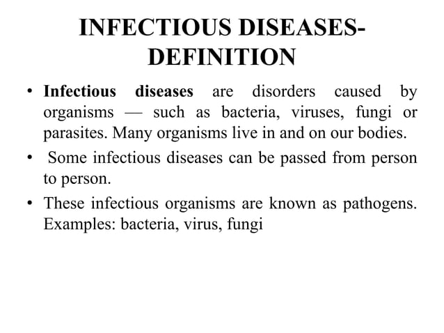 INFECTIOUS DISEASES PPT | PPTX | Digestive Disorders | Diseases and ...