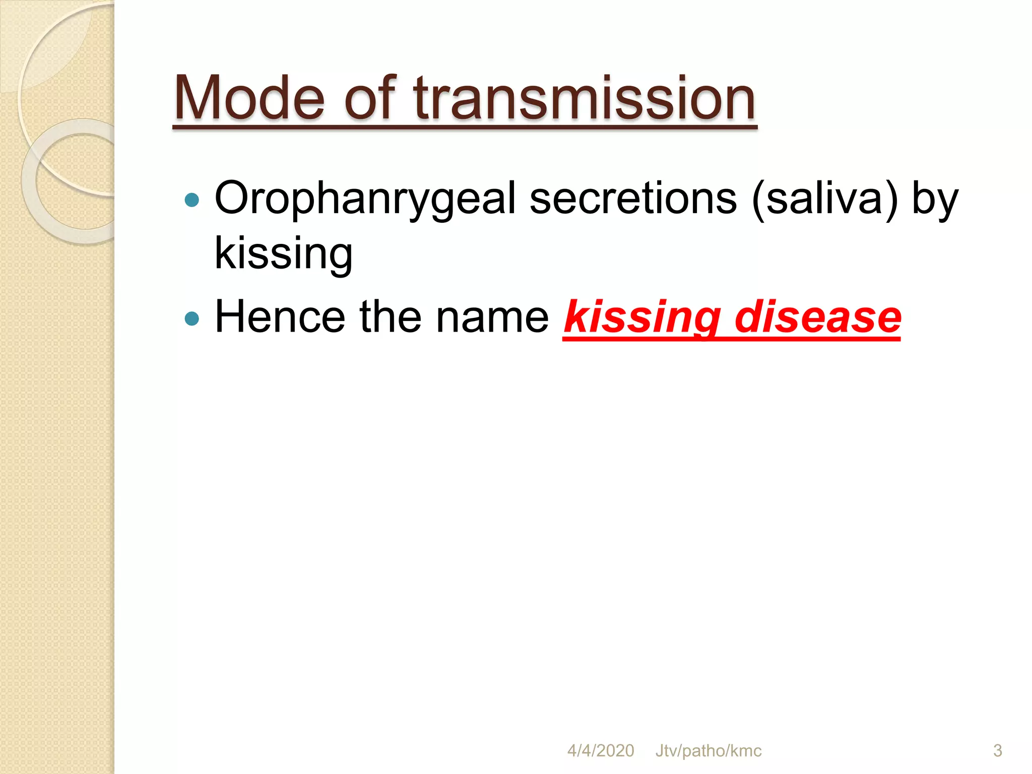 Infectious nucleosis jtvpathokmc | PPTX | Blood Disorders | Diseases ...