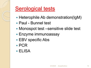 Infectious nucleosis jtvpathokmc | PPTX | Blood Disorders | Diseases ...