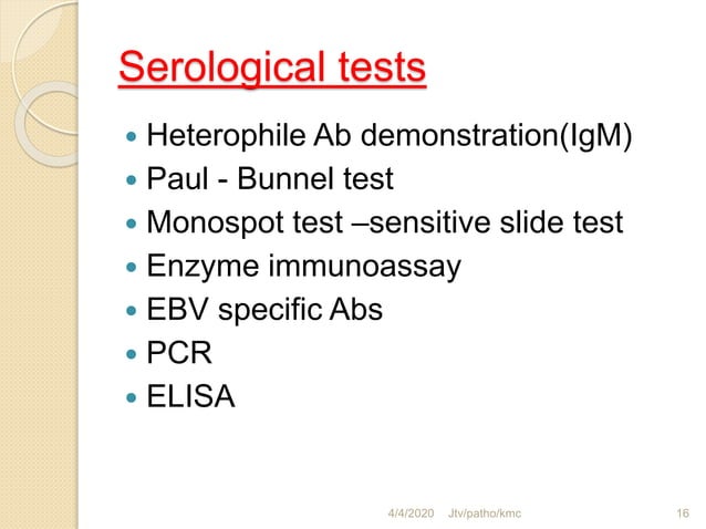 Infectious nucleosis jtvpathokmc | PPT