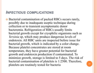 Infectious Risks And Complications Of Blood Transfusions | PPTX