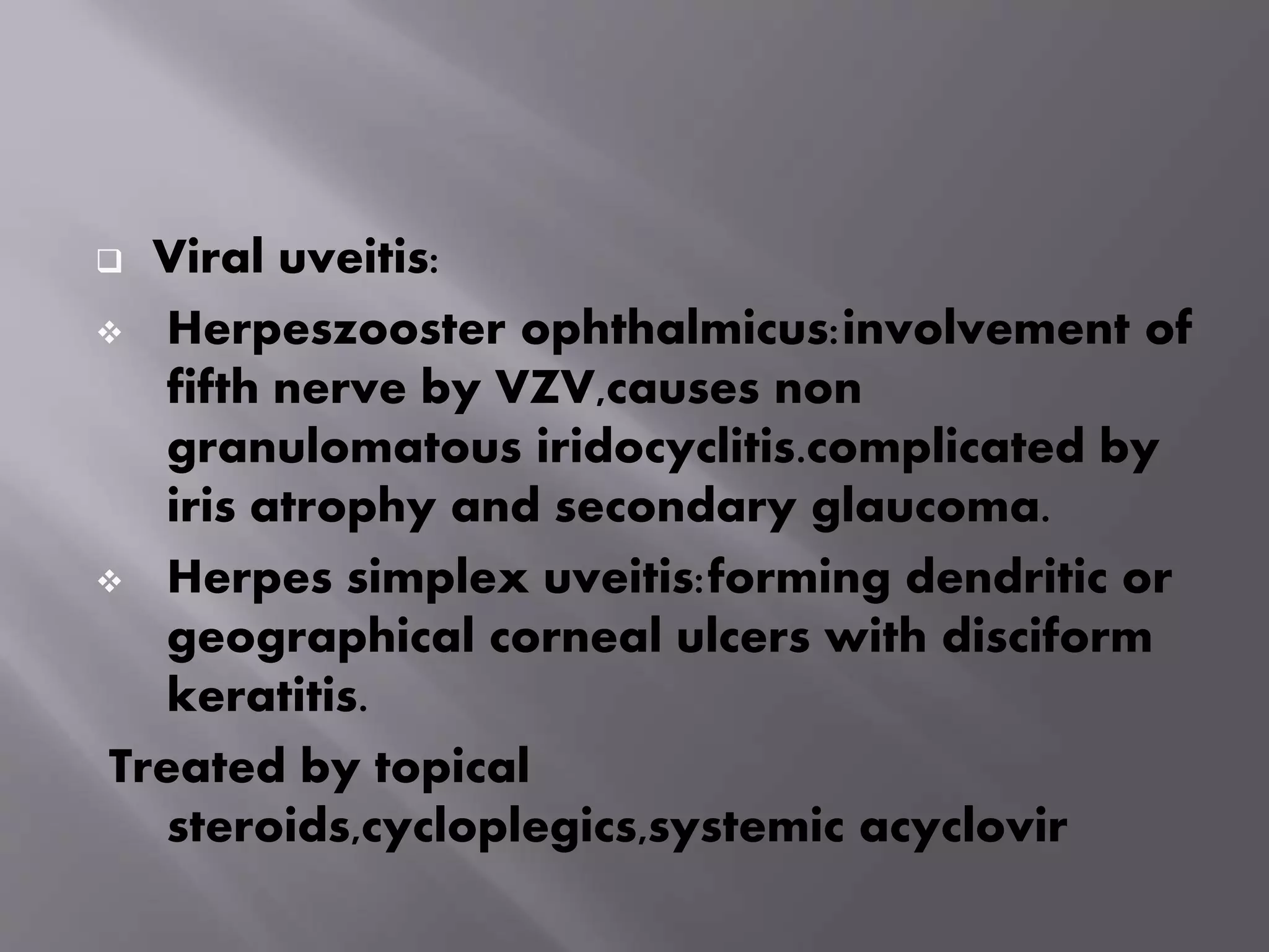 Infectious uveitis | PPTX | Eye and Vision Conditions | Diseases and ...
