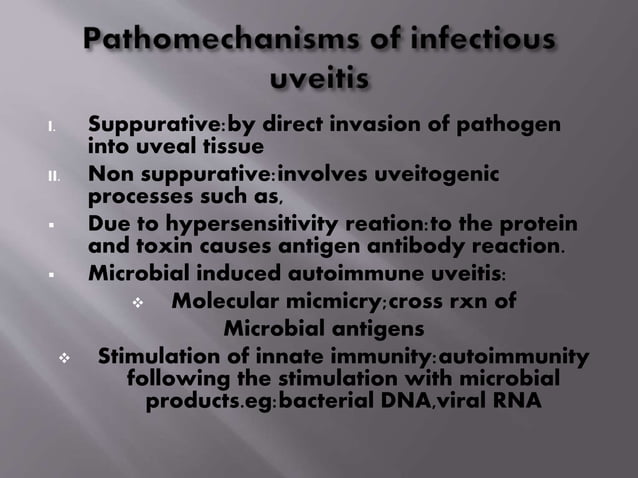 Infectious uveitis | PPTX | Eye and Vision Conditions | Diseases and ...