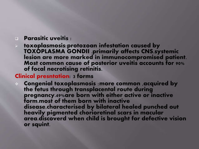 Infectious uveitis | PPTX | Eye and Vision Conditions | Diseases and Conditions