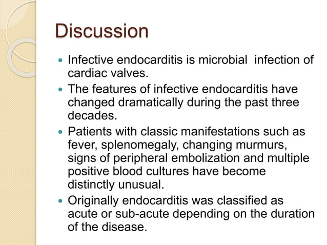 A Case of Infective Endocarditis | PPTX | Heart and Cardiovascular ...