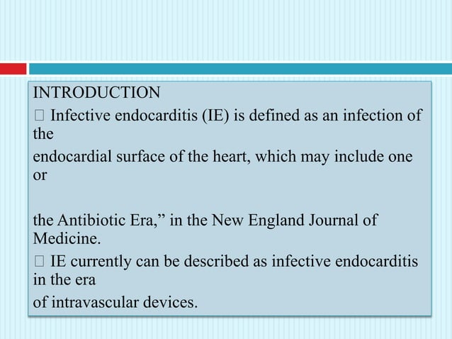 Infective endocarditis | PPTX | Heart and Cardiovascular Diseases ...