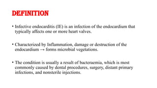 INFECTIVE ENDOCARDITIS PATHOPHYSIOGY DIAGNOSIS AND MANAGEMENT. | PPT