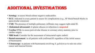 INFECTIVE ENDOCARDITIS PATHOPHYSIOGY DIAGNOSIS AND MANAGEMENT. | PPTX