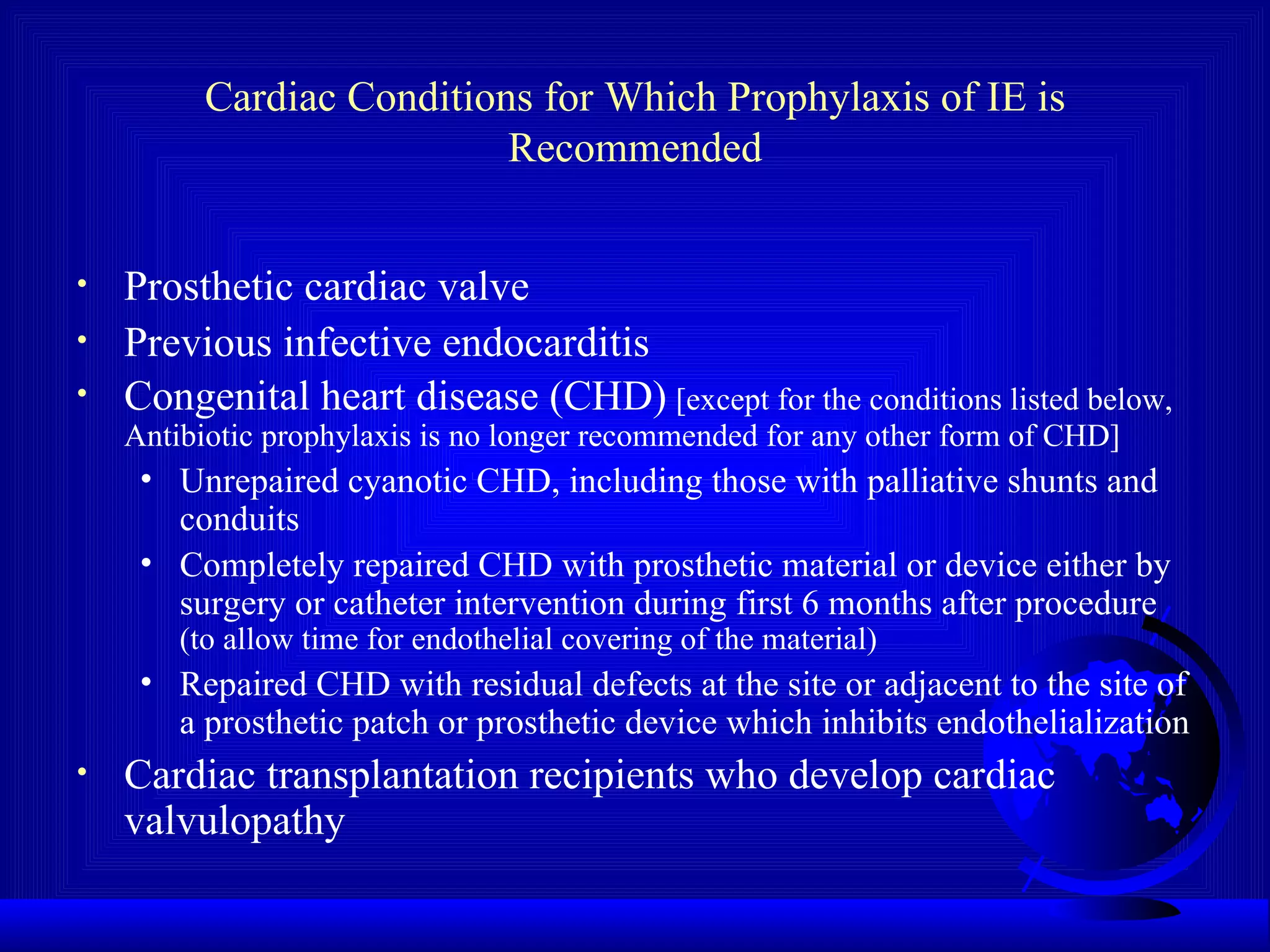 Infective endocarditis prophylaxis | PPT