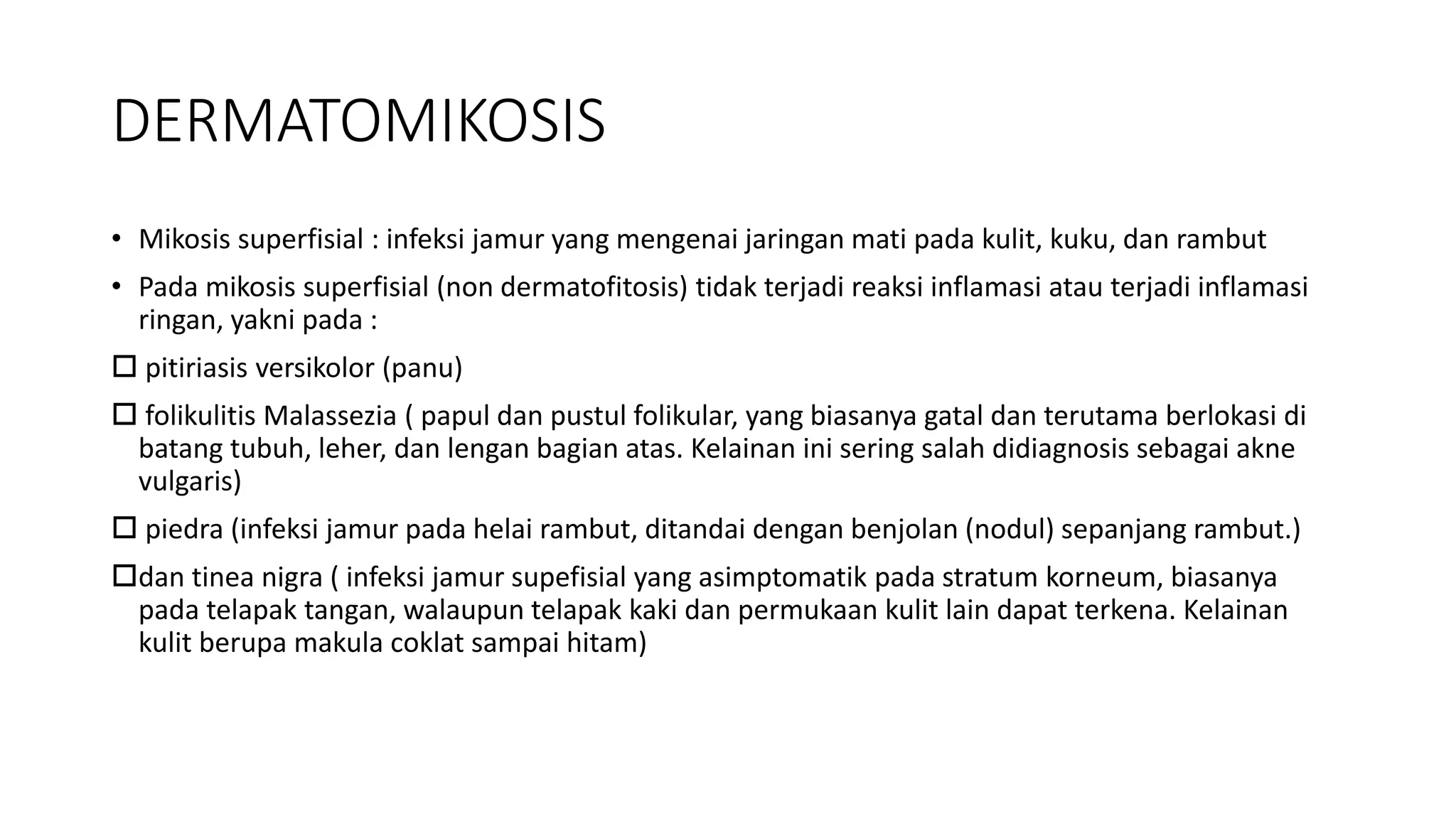 Infeksi Jamur pembagian dan tatalaksana slide | PPTX