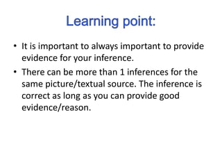 Sec 3 Social Studies SBQ Skill: Inferences ppt slides | PPTX