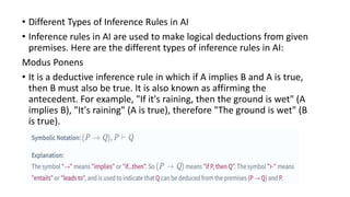 Inference rules in artificial intelligence | PPTX