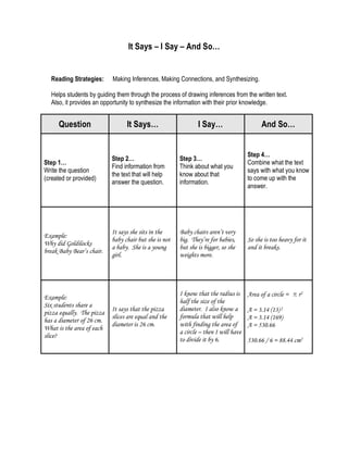 Making Inferences Graphic Organizer