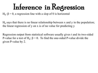 Inference in regression line test | PPTX