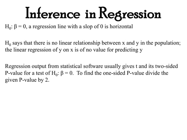 Inference in regression line test | PPTX