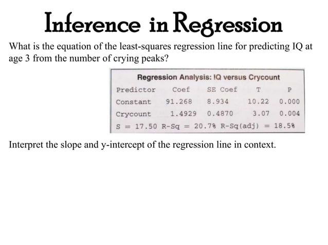 Inference in regression line test | PPTX