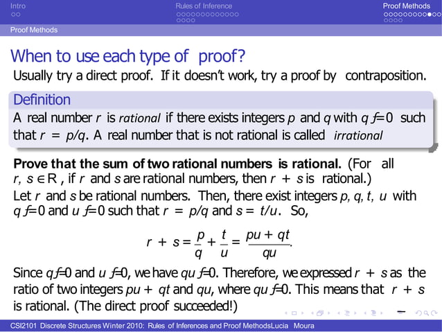 Inference rulesproofmethods | PPT
