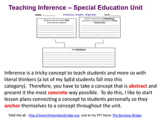Teaching Inference - Middle School Special Education | PPT