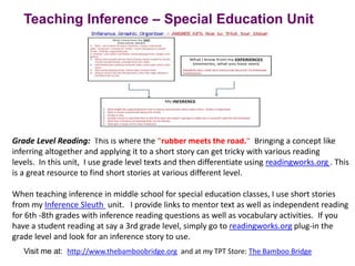 Teaching Inference - Middle School Special Education | PPT