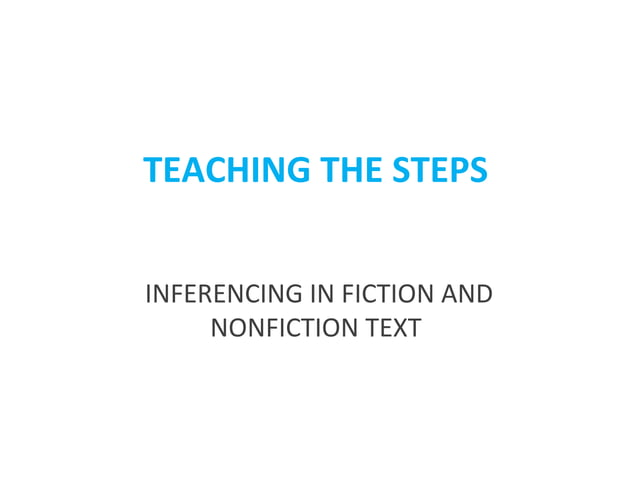 Inferencing july12 slides | PPT | Science