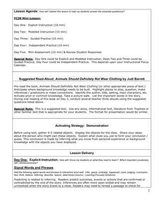 Inferencing mini lesson | PDF