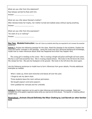 Inferencing mini lesson | PDF