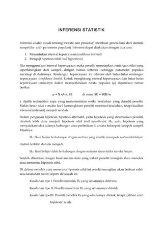 Inferensi statistik1 | DOCX