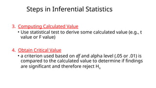 Inferential Applied Statistics for researchers | PPTX