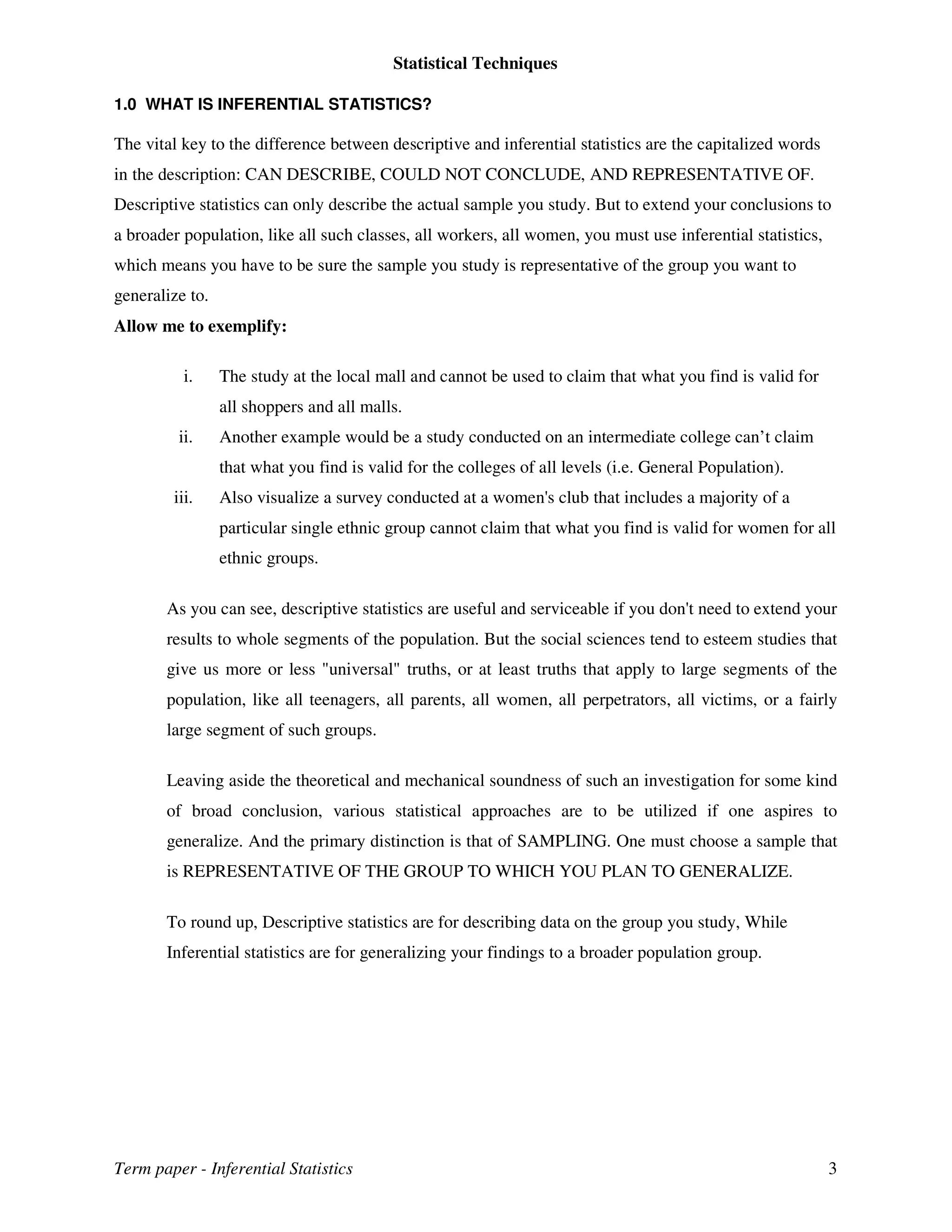 Inferential statistics | PDF