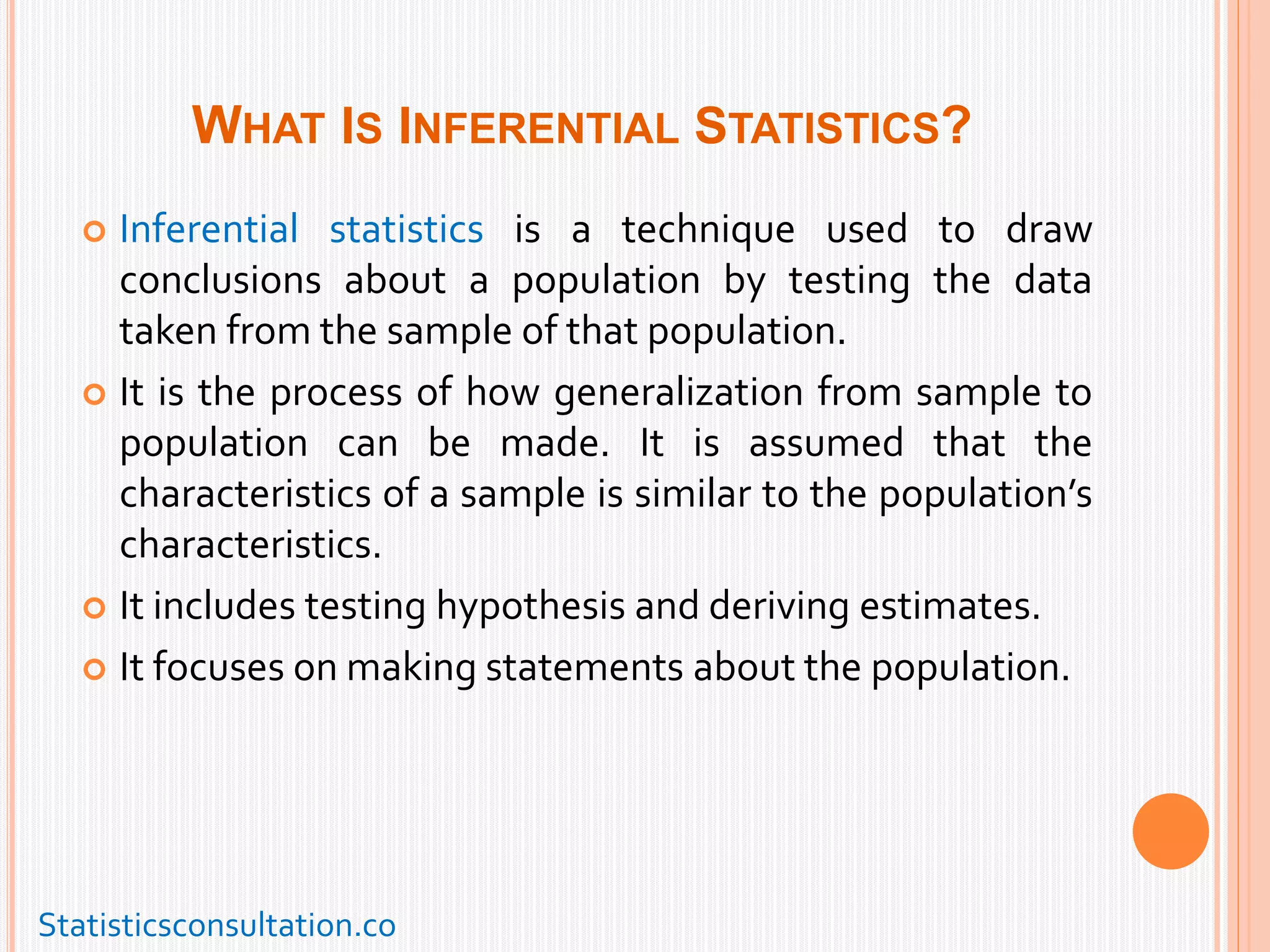 Basic Concepts of Inferential statistics | PPTX | Science
