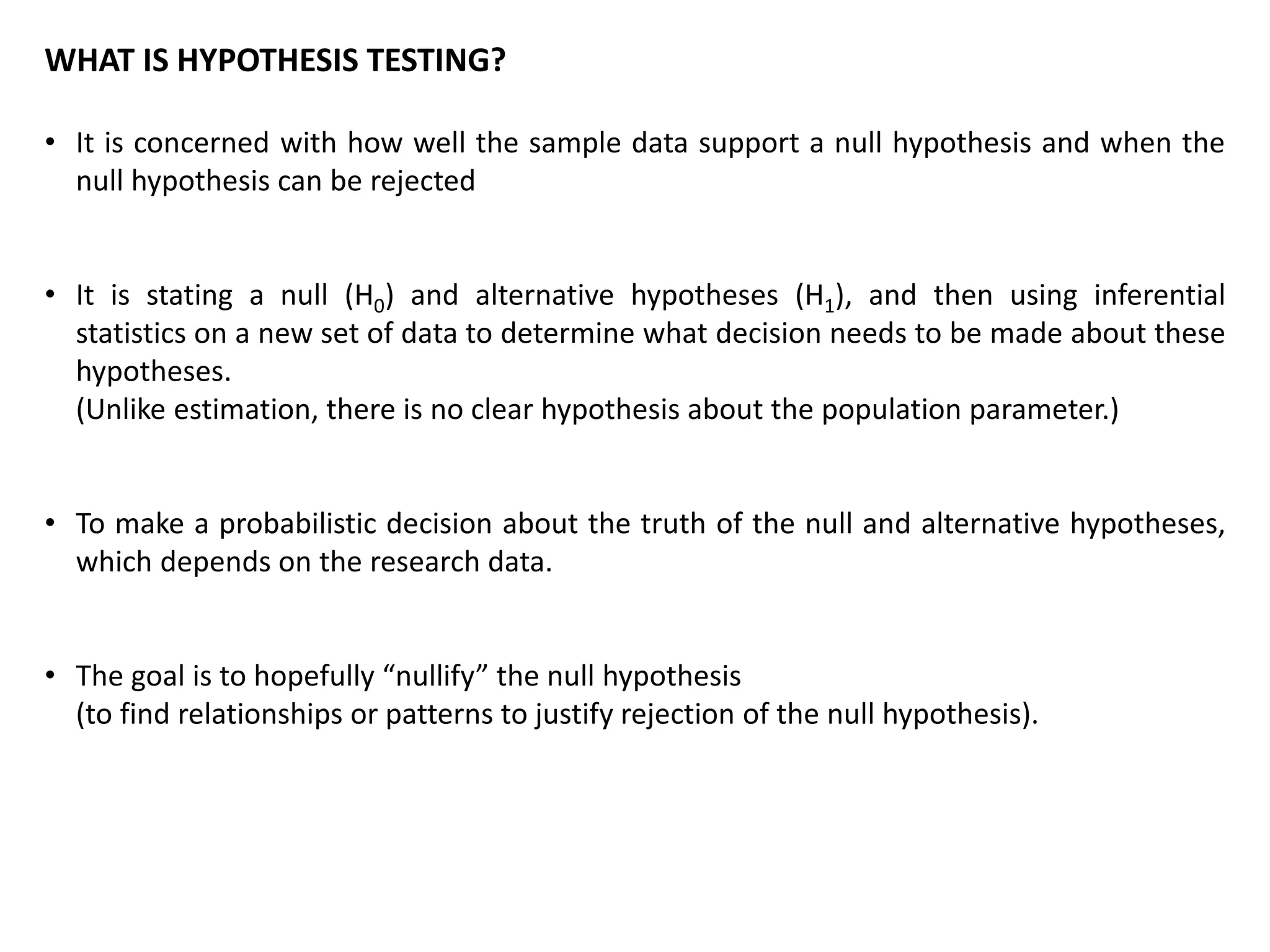 hypothesis testing overview | PPTX