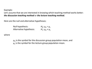 hypothesis testing overview | PPT