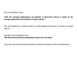 hypothesis testing overview | PPT