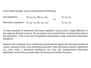 hypothesis testing overview | PPT