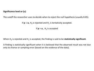 hypothesis testing overview | PPT