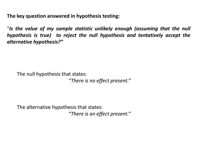 hypothesis testing overview | PPT