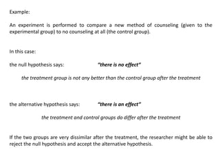hypothesis testing overview | PPT