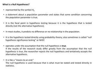 hypothesis testing overview | PPT