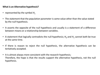 hypothesis testing overview | PPT